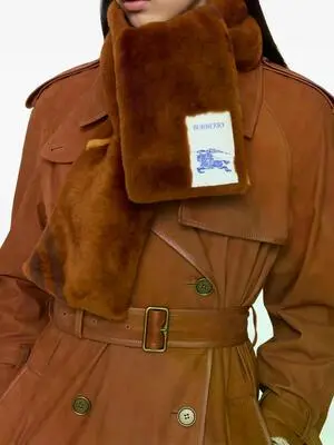 Burberry Equestrian Knight Shearling Scarf