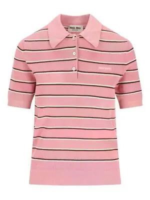 Miu Miu Striped Polo Shirt