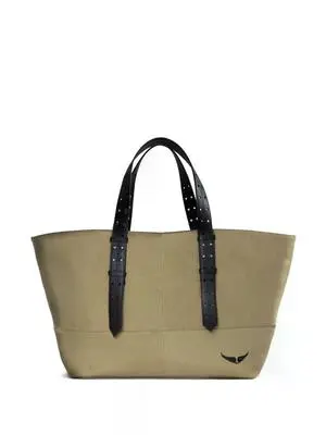 Zadig&Voltaire Leather-trimmed Canvas Tote Bag - Neutrals