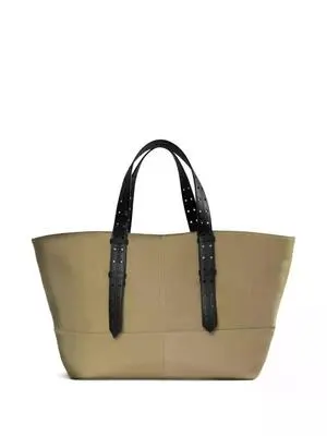 Zadig&Voltaire Leather-trimmed Canvas Tote Bag - Neutrals