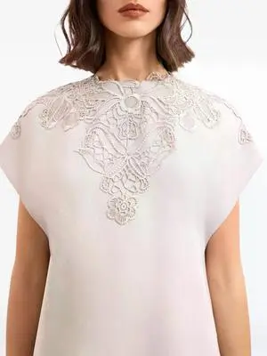 GEMY MAALOUF Embroidered Feather Mini Dress