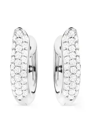 Tamara Comolli 18k White Gold Diamond Drop Hoops - Silver