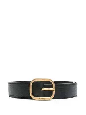 Loewe Leather Buckle Belt - Black