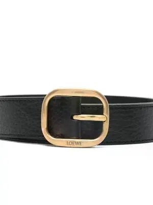 Loewe Leather Buckle Belt - Black