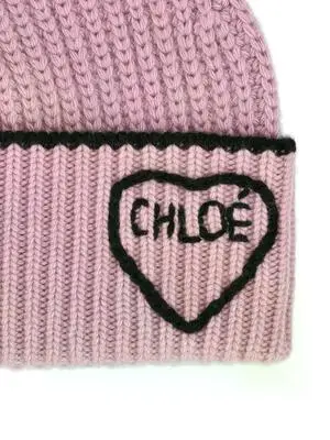 Chloé Encoeur Ribbed Beanie Hat