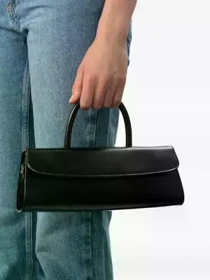 By Far Mini Longa Semi-patent Leather Top Handle Bag