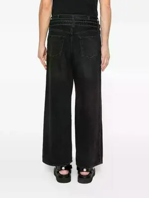 Sacai Belted High-waisted Denim