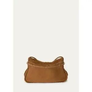Miu Miu Aventure Belted Shearling & Suede Shoulder Bag