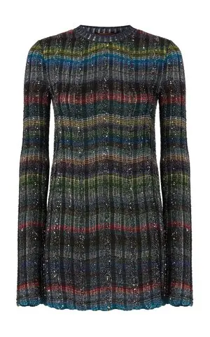 Missoni Wavy Checkered Loom Knit Sweater - Multi