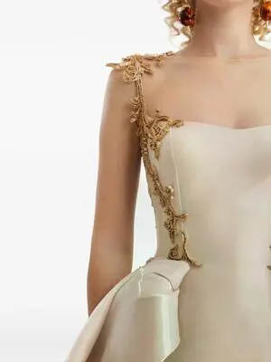 GEMY MAALOUF Beaded Structured Overskirt Dress
