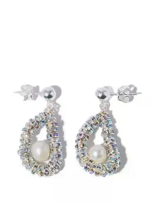 PEARL OCTOPUSS.Y Name Pearl Beaded Drop Earrings - Silver