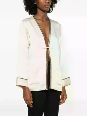 FORTE_FORTE Patch-pockets Trimmed-detail Jacket - Neutrals