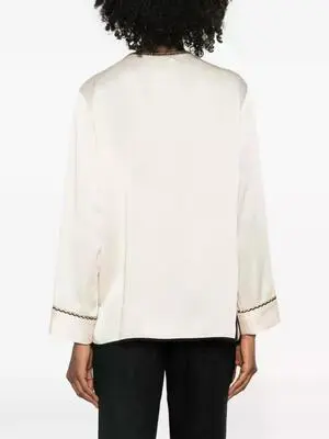 FORTE_FORTE Patch-pockets Trimmed-detail Jacket - Neutrals