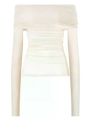 Wolford Sheer Drape Long Sleeve Top - Neutrals
