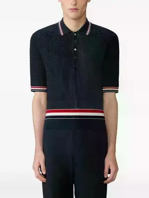 Thom Browne Stripe Polo Shirt - Blue