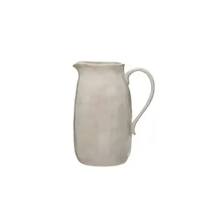 STORIED HOME Stoneware Pitcher - White