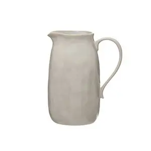 STORIED HOME Stoneware Pitcher - White