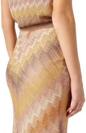 Missoni Viscose Lamé Snake-pattern Long Skirt - Gold Multicoloured