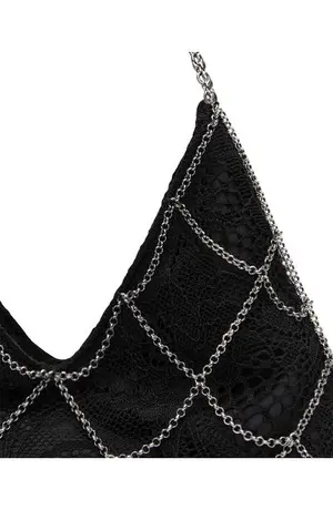 Mango Guipure Mesh Chain Bag