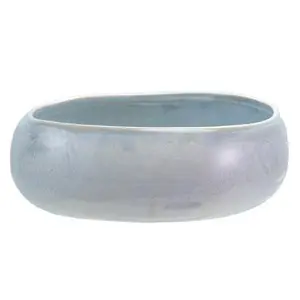 STORIED HOME Organic Shaped Stoneware Bowl With Reactive Glaze