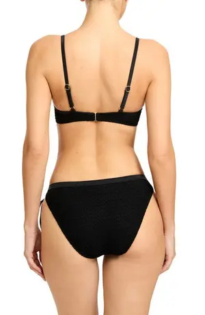Robin Piccone Open Stitch Triangle Bikini Top - Black