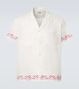 BODE Embroidered Cotton Poplin Bowling Shirt