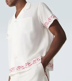 BODE Embroidered Cotton Poplin Bowling Shirt