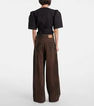 GANNI High-rise Wide-leg Jeans - Brown