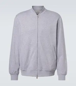 Brunello Cucinelli Cotton-blend Jersey Zip-up Sweater
