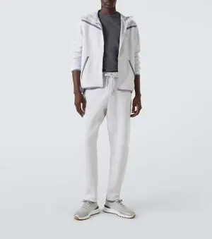 Brunello Cucinelli Cotton-blend Jersey Sweatpants - Grey