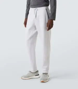 Brunello Cucinelli Cotton-blend Jersey Sweatpants - Grey