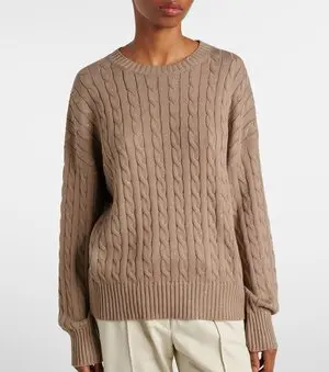 Brunello Cucinelli Cotton-blend Cable Knit Sweater - Brown