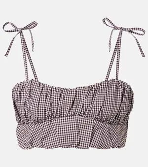 Faithfull The Brand Pelea Gingham Cotton Crop Top