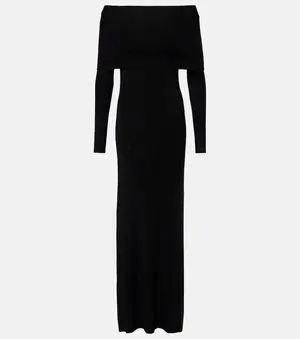 Balenciaga Off-shoulder Maxi Dress - Black