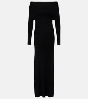 Balenciaga Off-shoulder Maxi Dress - Black