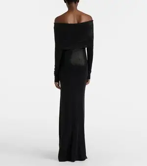 Balenciaga Off-shoulder Maxi Dress - Black