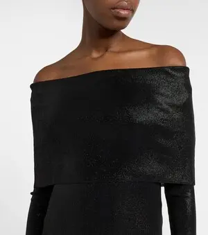 Balenciaga Off-shoulder Maxi Dress - Black