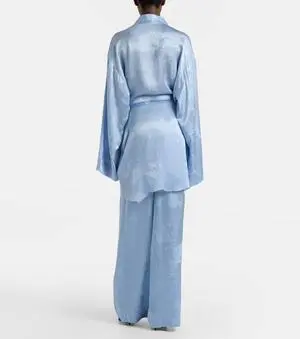 Balenciaga Silk Wrap Dress - Blue