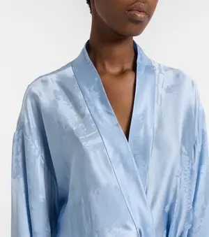 Balenciaga Silk Wrap Dress - Blue