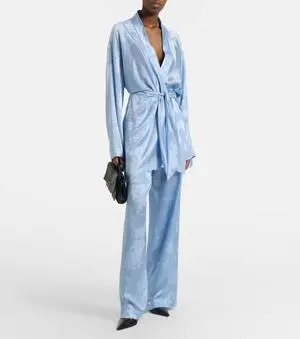 Balenciaga Silk Satin Wide-leg Pants