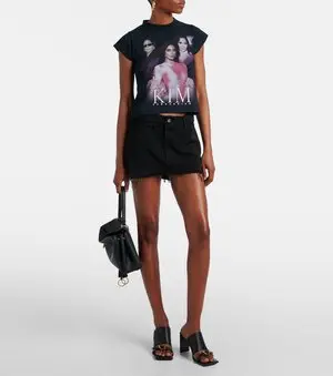 Balenciaga Distressed Denim Miniskirt - Black