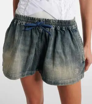 Balenciaga Distressed Denim Mini Skirt