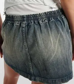 Balenciaga Distressed Denim Mini Skirt