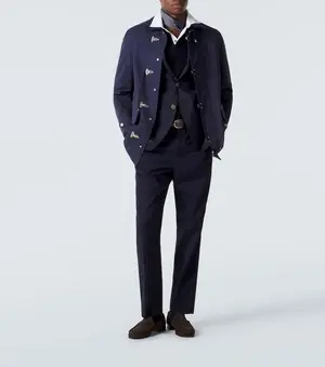 Dunhill Cashmere And Linen Sweater - Blue