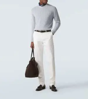 Dunhill Cable-knit Cashmere And Linen Sweater