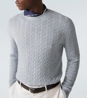 Dunhill Cable-knit Cashmere And Linen Sweater