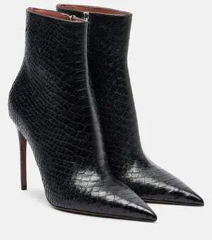 Paris Texas Vera 105 Snake-effect Leather Ankle Boots