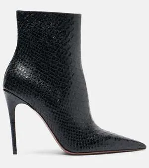 Paris Texas Vera 105 Snake-effect Leather Ankle Boots