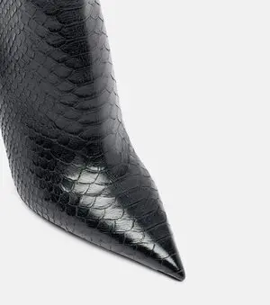 Paris Texas Vera 105 Snake-effect Leather Ankle Boots