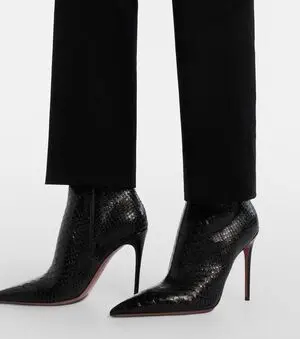 Paris Texas Vera 105 Snake-effect Leather Ankle Boots